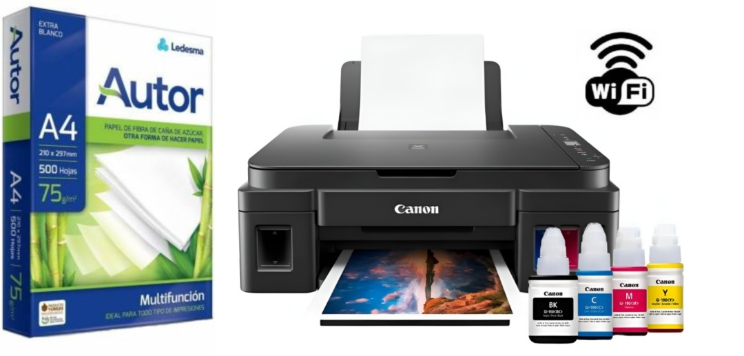 Impresora Canon Pixma G-3110 + resma A4 Combos